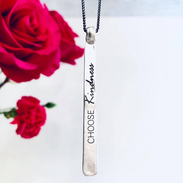 Choose Kindness Necklace On Silver Chain – UntamedHearts
